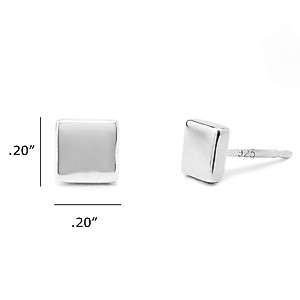 Boma Jewelry Sterling Silver Square Geometric Stud Earrings