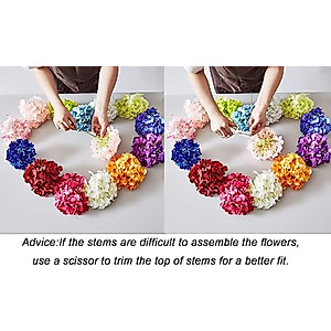 KISLOHUM Artificial Hydrangea Flowers Coral Heads 10 Fake Hydrangea Silk Flowers for Wedding Centerpieces Bouquets DIY Floral Decor Home Decoration with Stems.