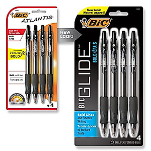 BIC 859025 Velocity Retractable Ballpoint Pens Bold Point Black Ink