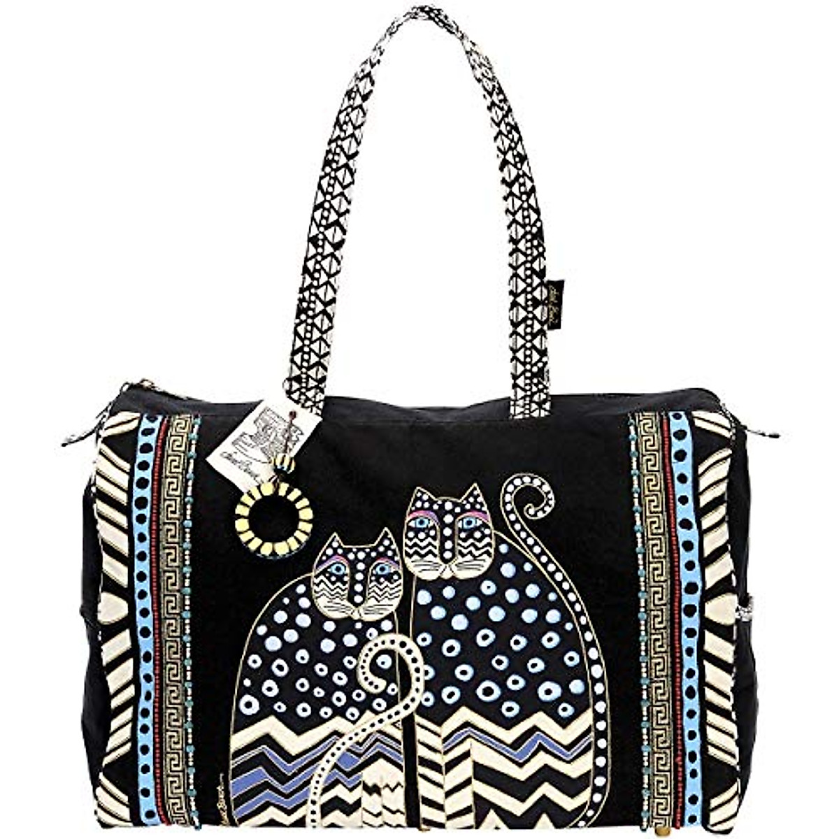 Laurel Burch Travel Bag with Zipper Top, Spotted Cats