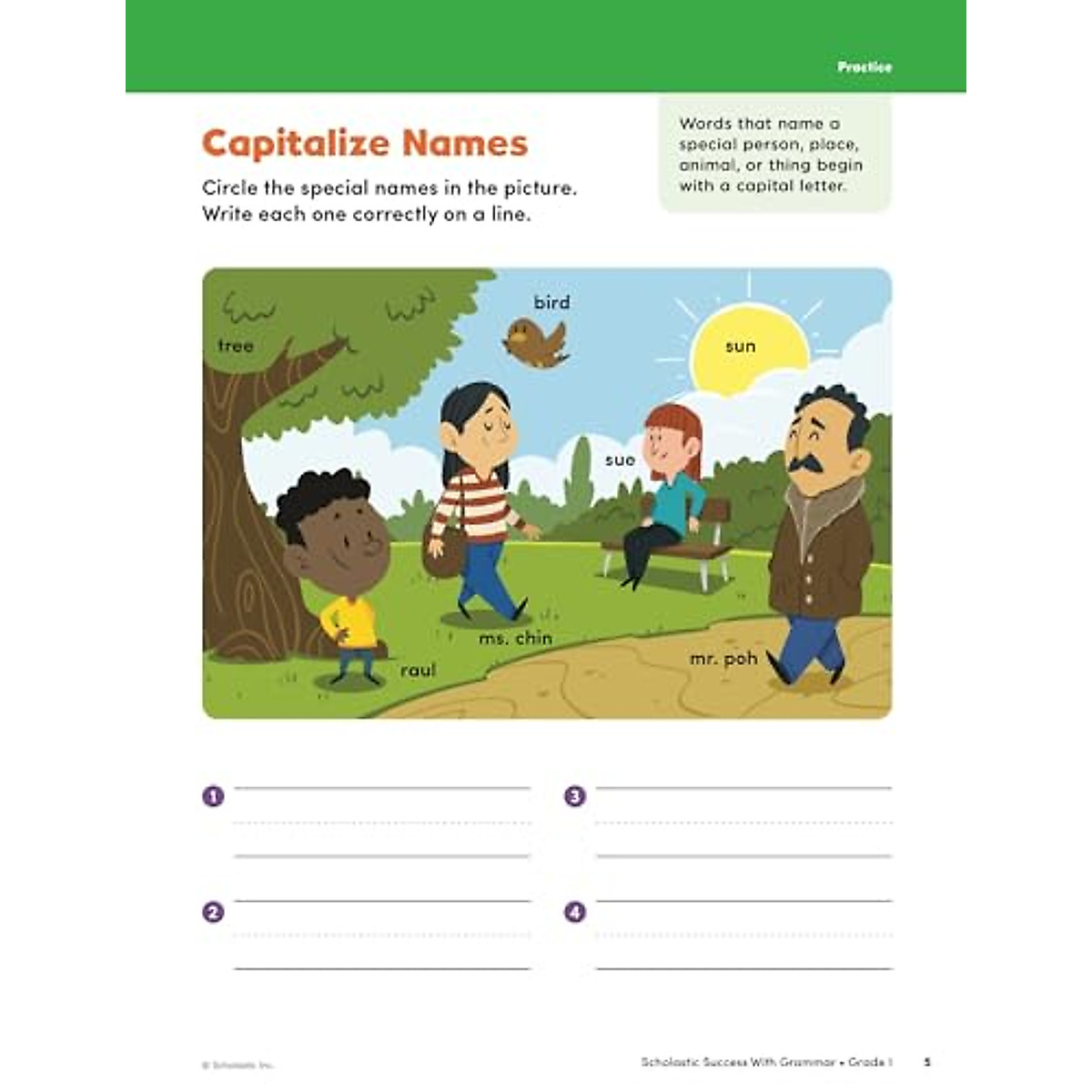 Scholastic Success with Grammar Grade 1 Workbook