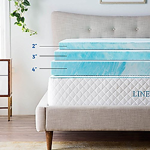 LINENSPA 4 Inch Gel Swirl Memory Foam Mattress Topper – Cooling Gel Infused – Pressure Relieving – CertiPUR Certified - King