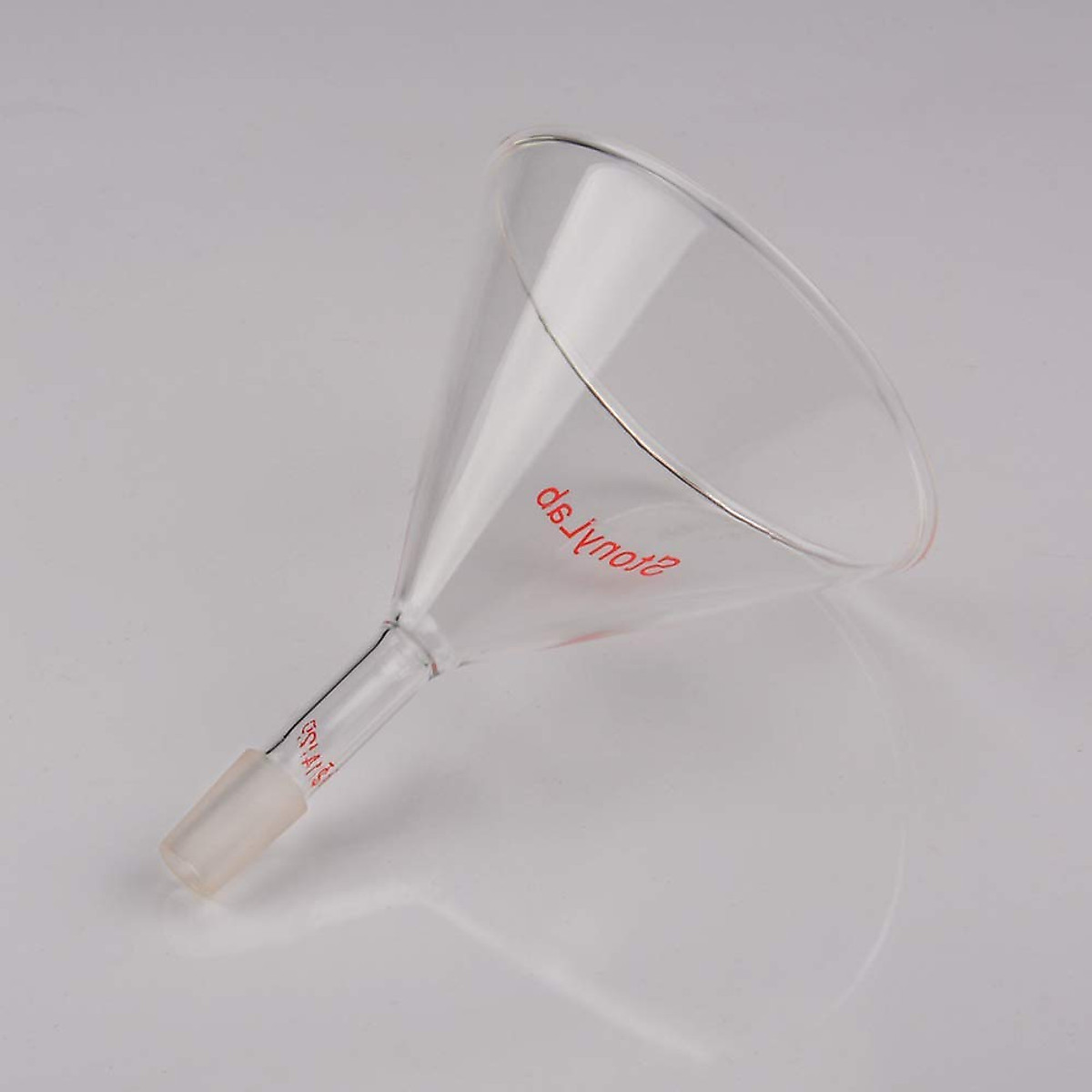 StonyLab Glass Short Stem Powder Funnel with 100 mm Top O.D. and 14/20 Inner Joint Filter Funnel Glass Funnel