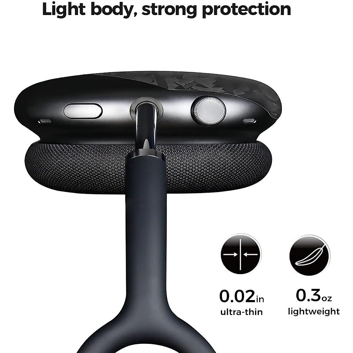 MONOCARBON Real Carbon Fiber Case for Airpods Max(2024 & 2020),Military Grade Protective Hard Cover for Apple Airpods Max Headphone from Daily Scratch,High-End Luxury Essential Accessories