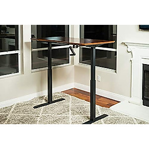 ErgoMax Adjustable Crank Desk Frame, Tabletop Not Included, 48.56 Inch Max Height, Black
