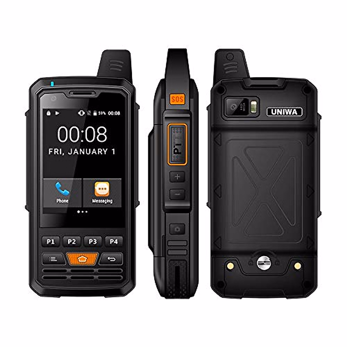 UNIWA Alps F50 Zello PTT Walkie Talkie 2.8 inches Touch Screen Quad Core MTK6735 1GB+8GB 4000mAh 4G LTE Android 6.0 Rugged Smartphone