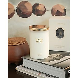Goodpick Vanilla Scented Candles 22 oz, Luxury Aromatherapy Candles for Home, 2-Wick Soy Candle, Large Jar Candles Gifts for Women, Bath Gift, Christmas, Birthday, 120 Hours Burn Time