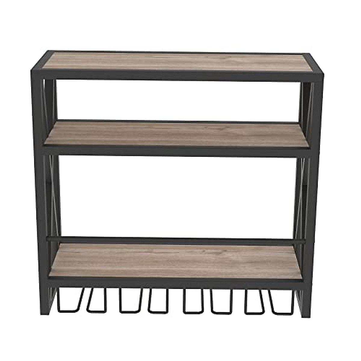 Bigbiglife Wine Racks Wall-Mounted Wine Racks with Storage Shelf, Brown Industrial Style Wall Mounted Wine Racks, Wall Wine Racks with Bottle Holder