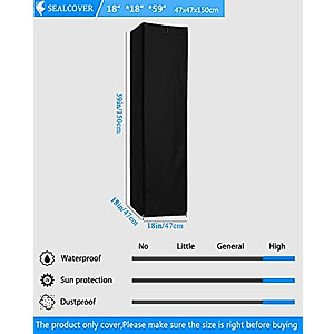 Sealcover 5 Tier Wire Shelving Cover, Black High Density Rack Cover W16*D16*H59, Storage Shelf Wire Cover, Storage Rack Cover Used to Cover Sundries.