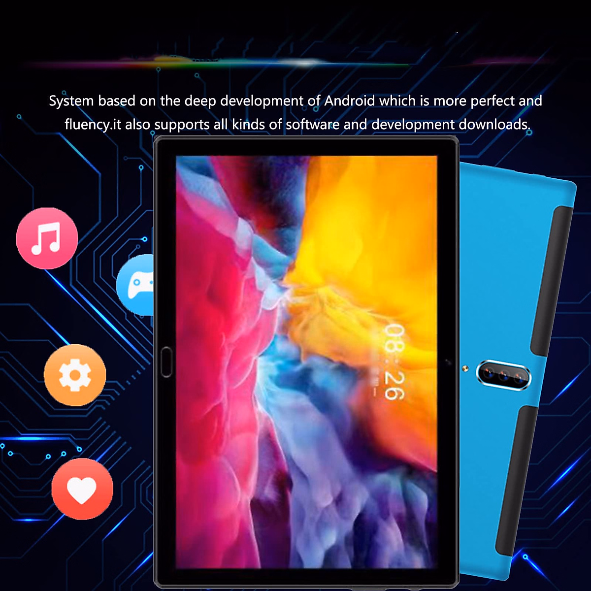 Android 5.1 Tablet, 10.1 inch HD Display 8-core 1+16GB ROM TF Expansion WiFi Blue-Tooth Tablet Best for Adults Working Childrens Boys Girls School Learning Birthday Gift, 25*19.8*5cm