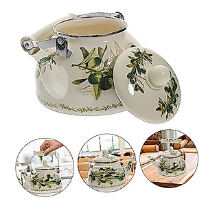 Garneck Enamel Kettle Water Tea Pot Enamel Coated Kettle Porcelain Enamel Kettle Metal Trim Coffee Essentials Chinese Decor Enameled Teapot Kungfu Teapot Small Tea Kettle for Stove Top