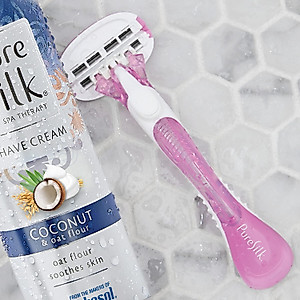 Pure Silk Contour 6 Premium Disposable Razor Value Pack Bundle (3 Packs/9 Total Razors)