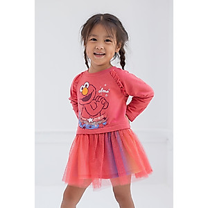 Sesame Street Elmo Infant Baby Girls French Terry Dress Red 12 Months