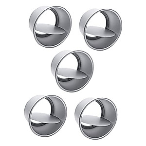 EXQUIMEUBLE 5pcs Live Cake Mold Mini Cake Pan Angel Food Cake Angel Food Cake Pan Cheesecakes Baking Tray Chiffon Tube Pan Bread Pan Aluminum Alloy Silver 4 Inch Cake Tin Small Round Cake Pan