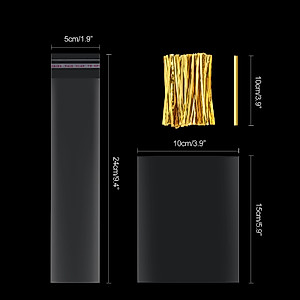 ASTARON 400 Pcs Pretzel Bags with Ties Pretzel Rod Bags Self Adhesive Birthday Party Treat Bags, Pretzels Sticks Individual Bags Clear Cellophane Bags for Cookies Candies