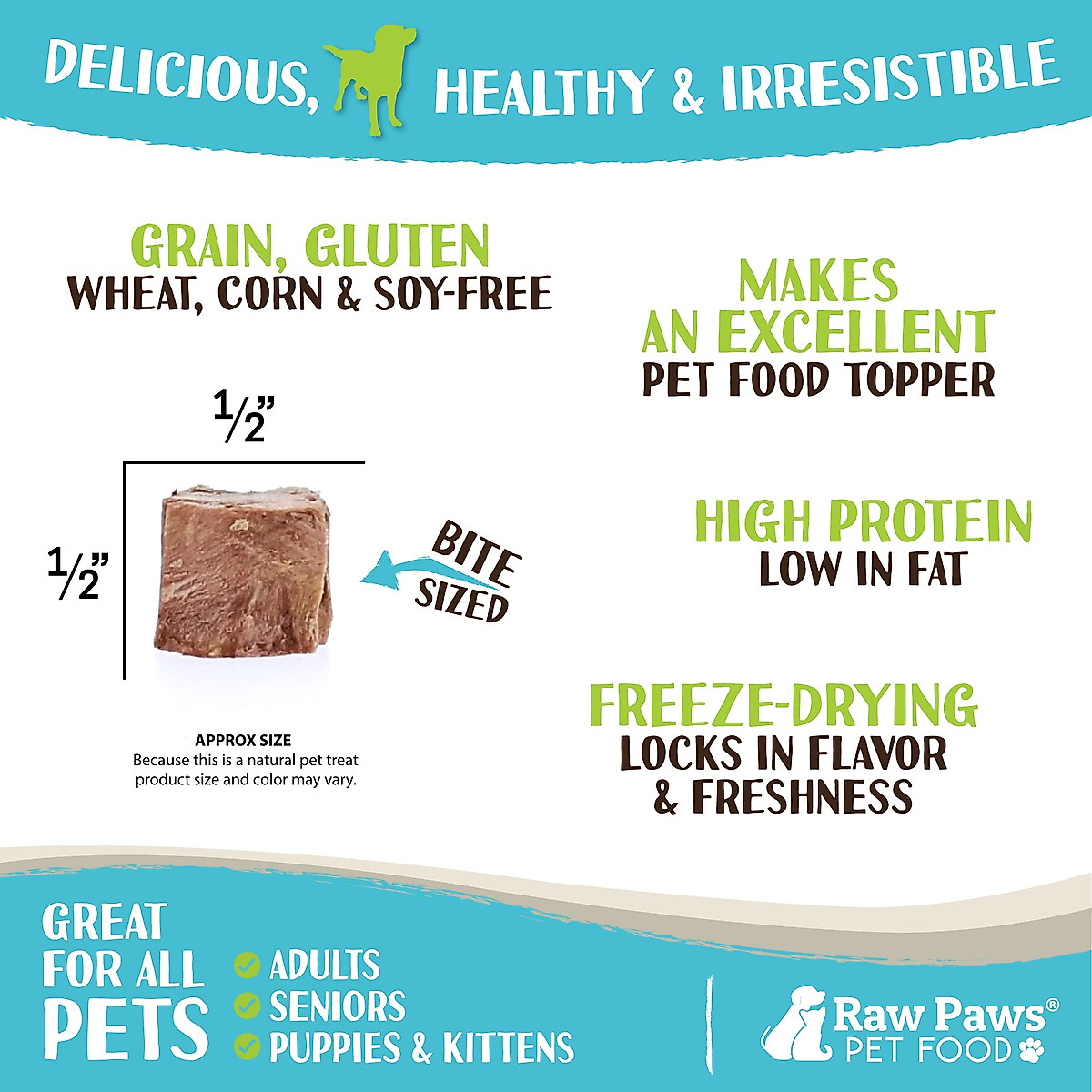 Raw Paws Chicken Hearts Treats, 4 oz - All Natural Freeze Dried Dog Cat Ferrets Food Topper - High Protein Pet Treats - Taurine Source - Grain Free