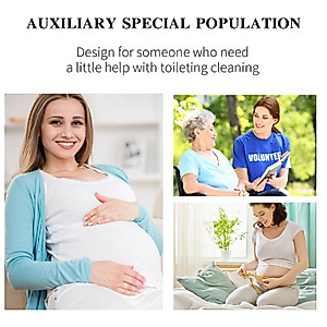 Foldable Toilet Aids for Wiping,15.7"Long Reach Comfort Toilet Wiping Aids Tools,Butt Wiper Self Wipe Assist Toilet Aids Wand,Bathroom Bottom Buddy Wiping Self Assist for Limited Mobility Elderly