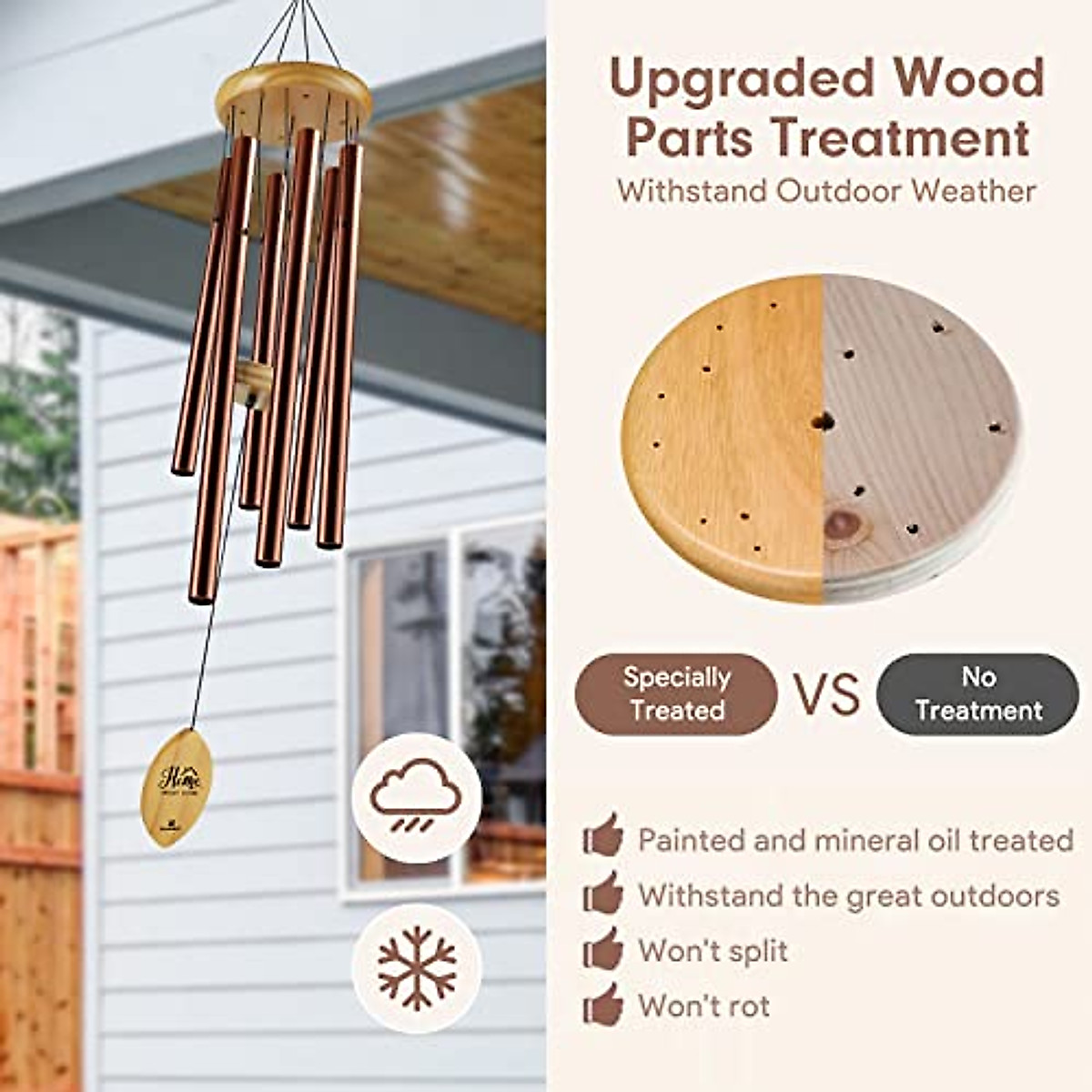 YOUNTASY House Warming Gifts New Home, Housewarming Gifts for New House, Housewarming Gift, New Home Gifts for Home, House Warming Gifts New Home Couple, Women and Men, 34" Wind Chimes Ready to Gift