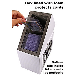 2TUFF Card Armor Size 1-200 Count Semi Rigid Card Sleeves and 200 Count Soft Sleeves with Foam Lined Heavy Duty PSA BGS CSG SGC Submission Box - Standard Size Perfect for Grading Card Submissions