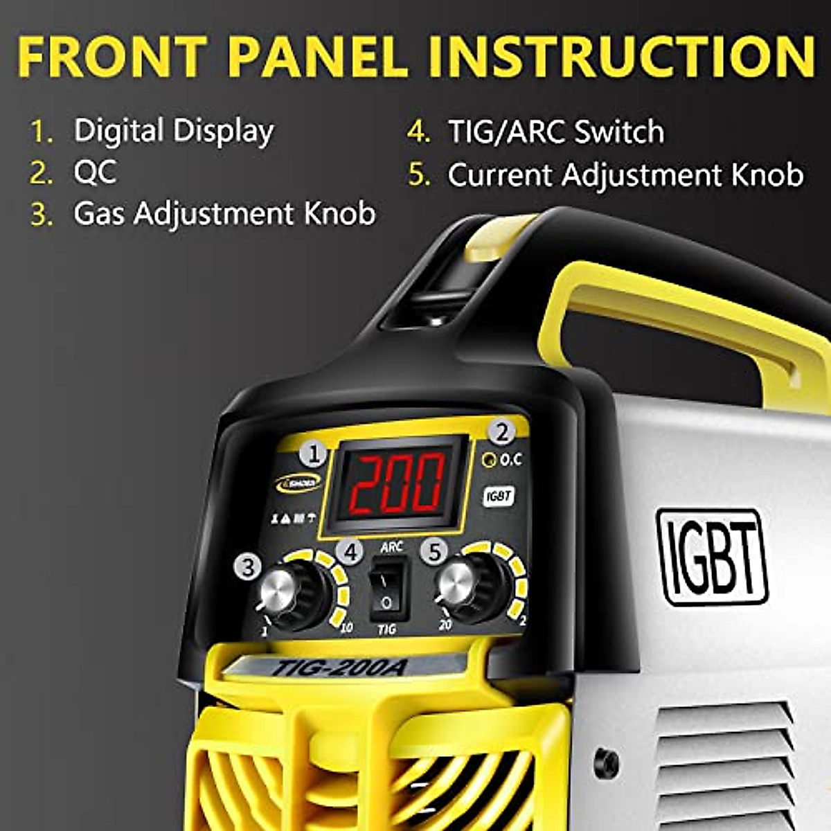 SSIMDER TIG Welder 110V/220V Dual Voltage 200A TIG/ARC/Stick 2 in 1 Welder IGBT Inverter DC TIG Welding Machine