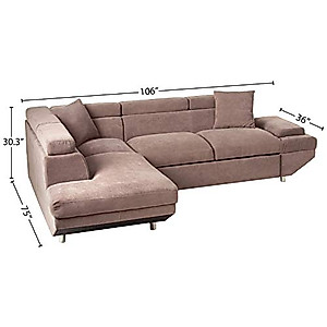 HOMES: Inside + Out Dentas Sectional with Pull Out Sleeper Chaise