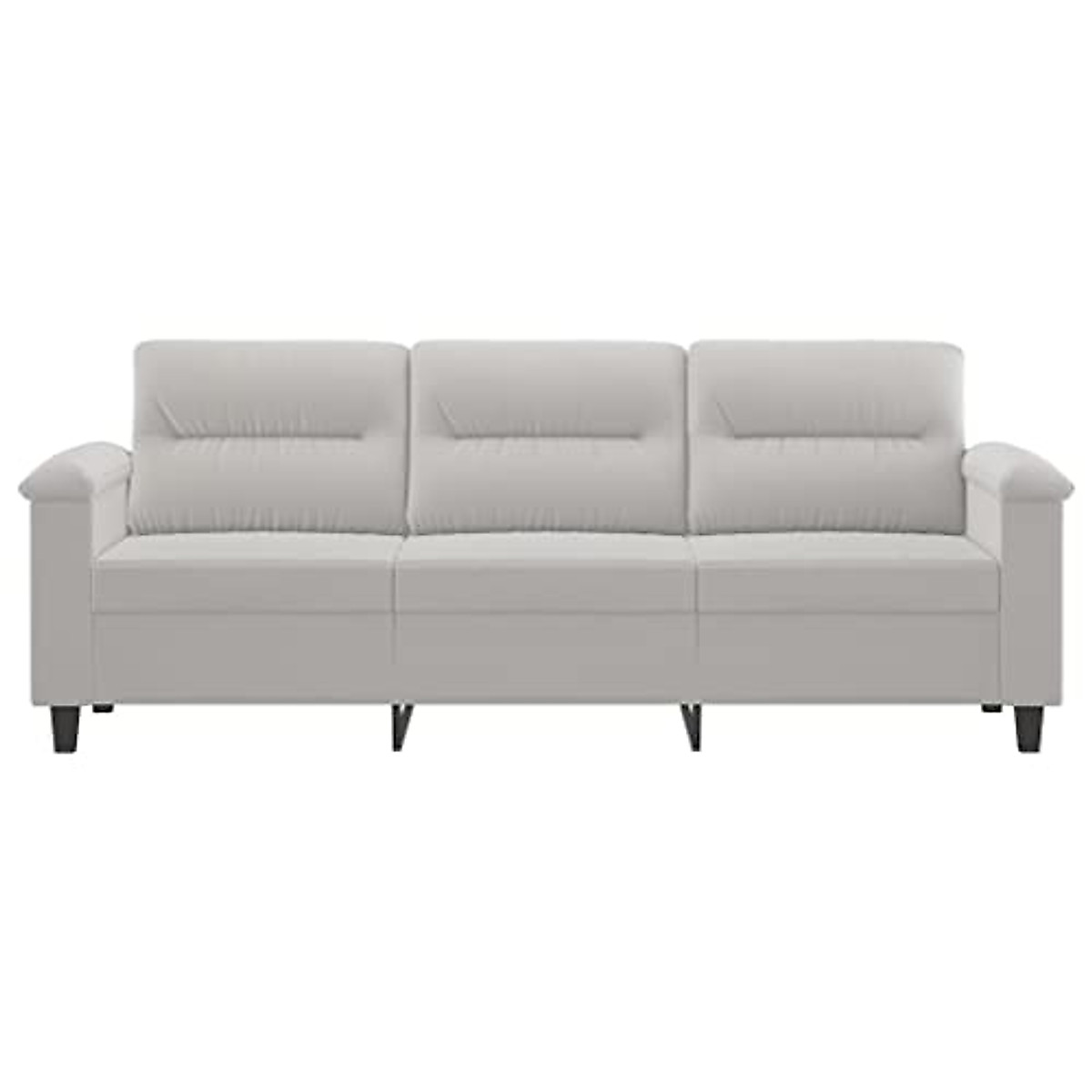vidaXL 3-Seater Sofa Light Gray 70.9" Microfiber Fabric