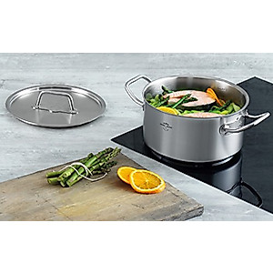 KUHN RIKON Cooking Pot Set Montreux 1,5L/3L/6L, 16 cm/1.5 Litre, 20 cm/3 Litre & 24 cm/6 Litre, Silver