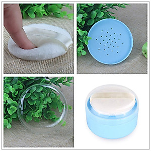Onwon After-Bath Puff Box Empty Body Powder Container Dispenser Case with Sifter and Powder Puffs for Home and Travel Use