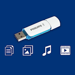 PHILIPS 16GB Flash Drive, Snow Edition USB 2.0 - White/Blue - 3-Pack