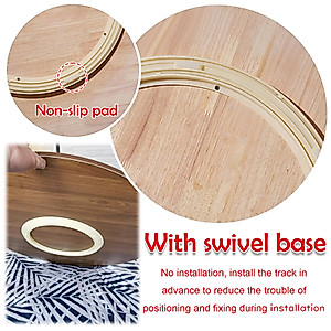 Round Lazy Susan Turntable For Dining Table, Ø 20-39 Inch Wooden Tabletop Rotating Plate, 360 ° Smooth Rotation Table Service Tray With Silent Bearing Base