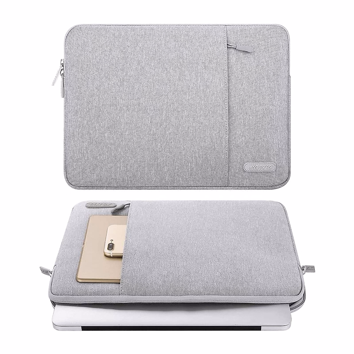 MOSISO Laptop Case 17.3 inch, 17-17.3 inch Laptop Sleeve Compatible with Dell, HP, Lenovo, Asus, Acer, Alienware, Polyester Vertical Computer Sleeve Bag with Pocket, Gray