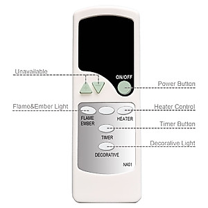 Replacement for Napoleon Azure Fireplace Heater Remote Control NEFV38H W190-0074