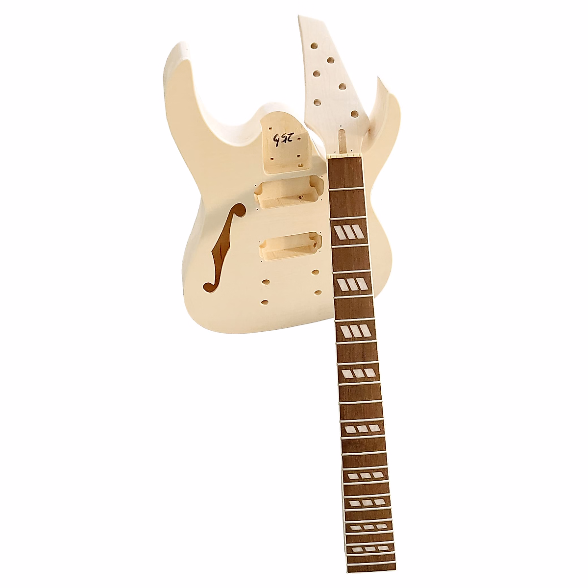 Fistrock DIY Electric Guitar Kit Beginner Kit 6 String Right Handed with Flamed Maple Veneer Top Basswood Body Hard Maple Neck Rosewood Fingerboard Chrome Hardware Build Your Own Guitar.