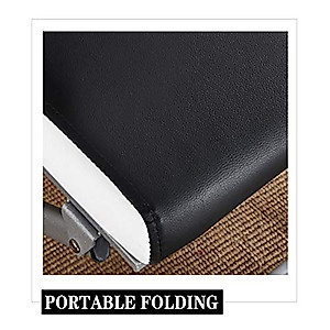 Mlaea Foldable Office Chairs, Executive Computer Desk Chair with Backrest, Dining Bedroom Living Room Chair, 42 * 40 * 95CM(Color:Black)