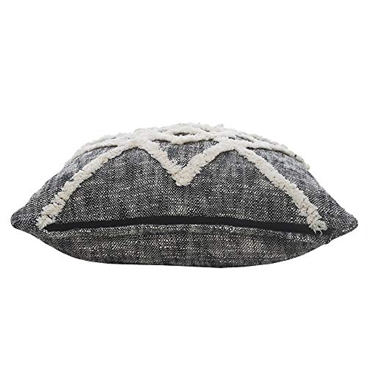 LR Home Tufted Geometric Diamond Modern Throw Pillow, 20" x 20", Black/Cream