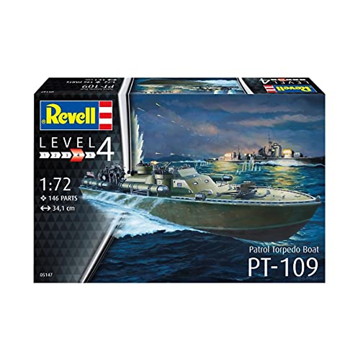 Revell 05147, Patrol Torpedo Boat Pt-109, 1: 72 Scale Plastic Model,Black
