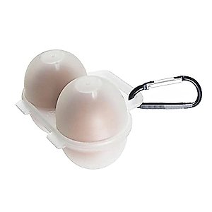 Houchu Egg Storage Box with 2 Grids Outdoor Egg Case Portable Plastic Egg Carton Anti-Crush Storage Box Case Container