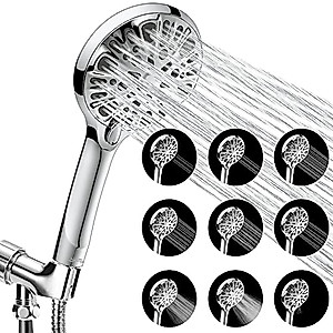Luxsego Filtered Shower Head with Handheld Spray for Skin and Hair Care, High Pressure Shower Heads with Filters for Hard Water, Hydro Jet Showerhead Set Includes Hose, Bracket and Mineral Beads