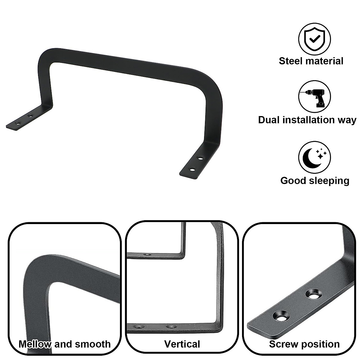 RUENXG Mattress Slide Stopper 4 Pack Non-Slip Mattress Gripper Retainer Bar Mattress Holder for Bed Frame to Prevent Sliding Mattress Holder for Bed Frame-Black ﻿