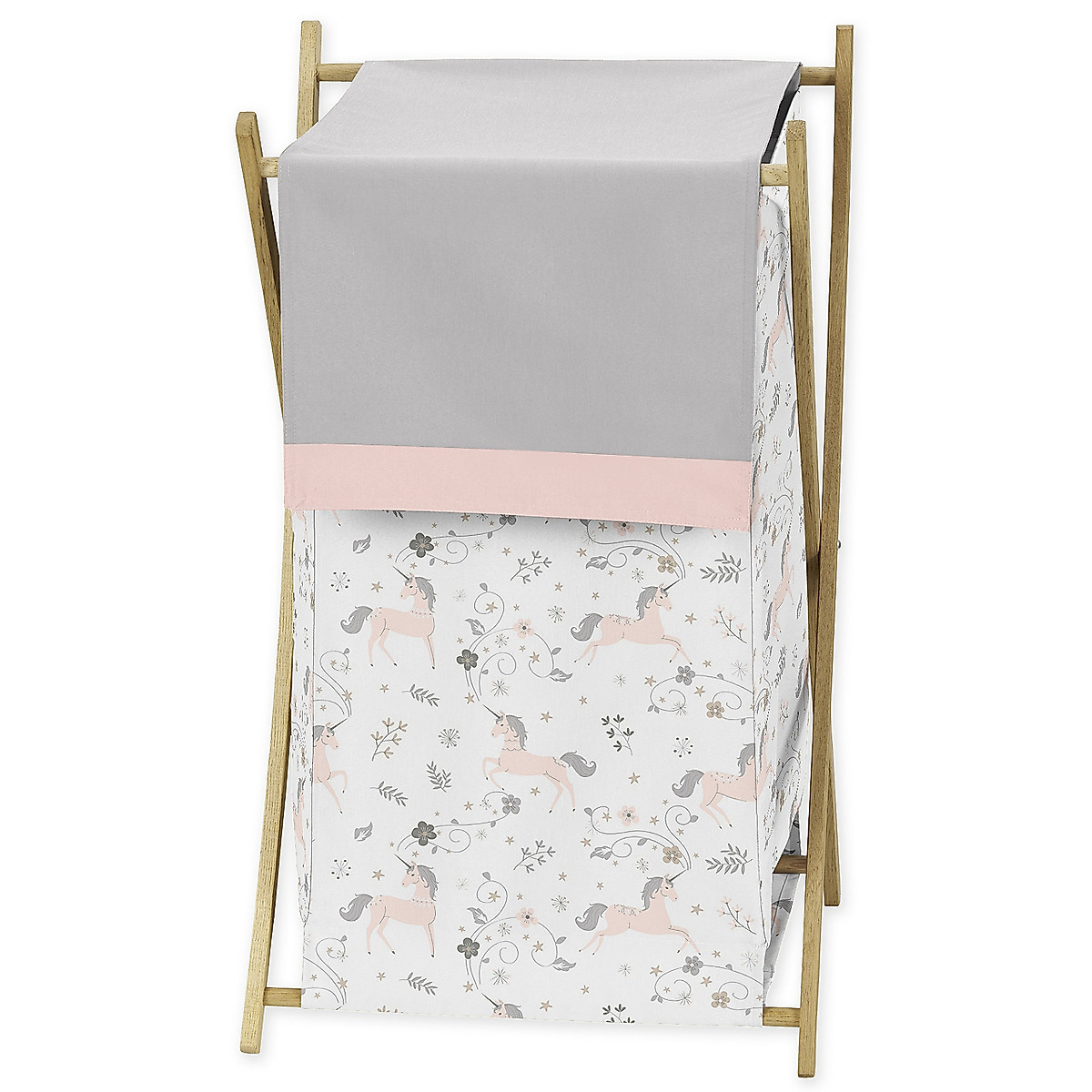 Pink, Grey and Gold Baby Kid Clothes Laundry Hamper for Unicorn Collection by Sweet Jojo Designs