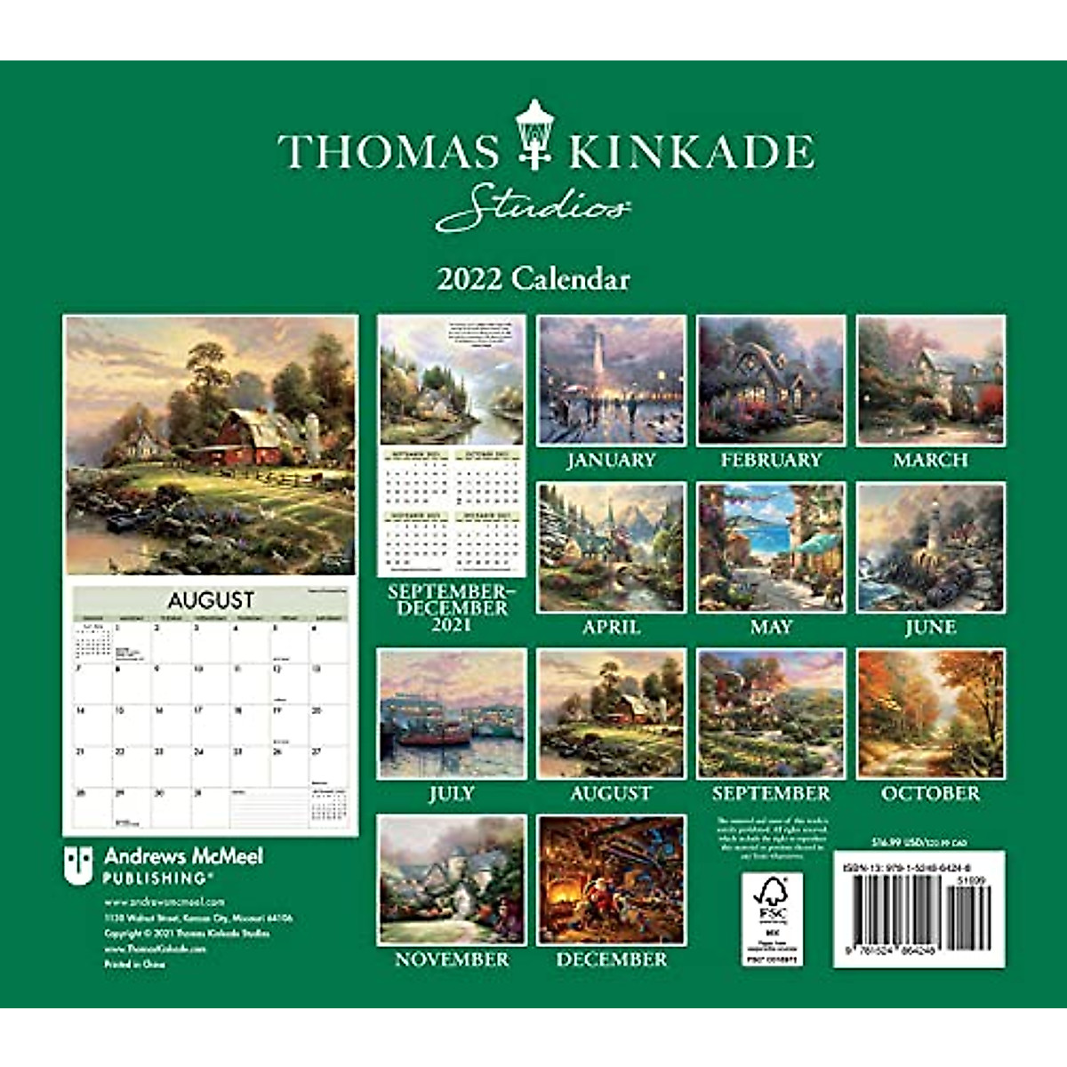 Thomas Kinkade Studios 2022 Deluxe Wall Calendar