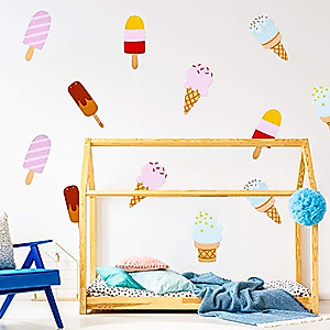 Leinuosen 2 Pack Ice Cream Bar Banner Ice Cream Banner Ice Cream Party Garland for School Summer Kid Birthday Party Decoration