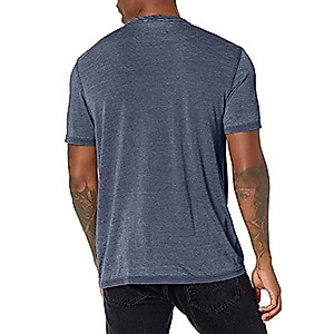 Lucky Brand Men's Venice Burnout Notch Neck Tee Shirt, American Navy, Medium