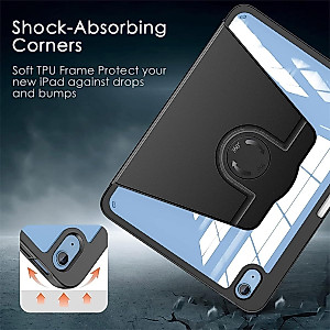 Custom 360 Degree Rotate Stand Shockproof Photo Logo Text Personalized Design Case with Clear Back Smart Sleep/Wake Tablet Cover/Pencil Holder for Apple iPad Mini 8.3 Inch(6th Gen 2021)