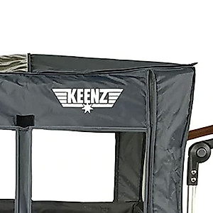 Keenz Outdoor All Weather Wind Cover and UV Protector with Windows and Zipper Enclosure for 7S Push Pull Storage Wagon Stroller, Gray