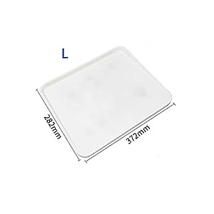 MMOOCO Chopping Board, Rectangular White Plastic Garnish Cutting Board, Chopping Board for Restaurant and Kitchen，Two Sizes (Size : Medium)