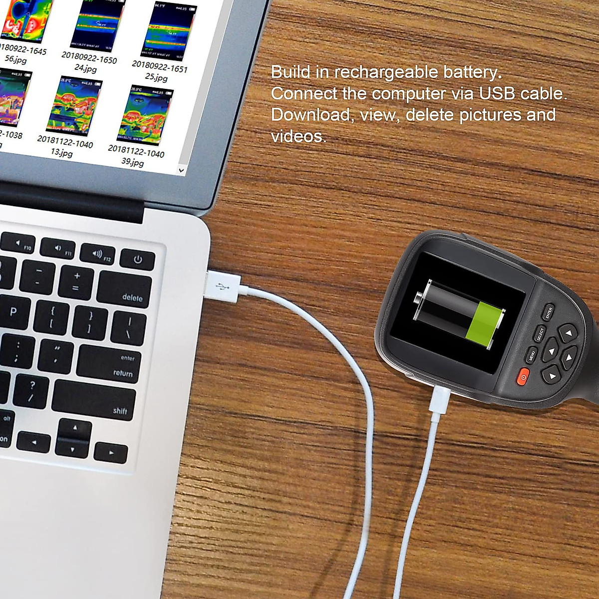 256X192 Higher IR Resolution HT-18+ Handheld Thermal Camera from HTI - Newest Update, IR Resolution Improved to 256x192 with 25 HZ, 300,000 Pixels, Easy to Read 3.2" Color Display, Includes Battery