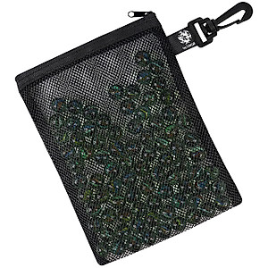 PALTERWEAR Mesh Zipper Bag with Clip - Set of 4 (Black, 7 x 9 inch)