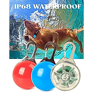JayJos clip-on pet safety light, LED glow in the dark lights for your pet, weather resistant safety flashing lights for dogs, cats ,night walking, campers and bicycling Gifts For Pets, Keychain Light Blue