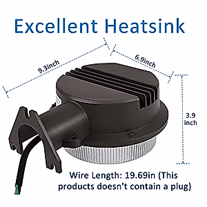 SZGMJIA LED Barn Light 50W, Dusk to Dawn Outdoor Yard Lighting with Photocell, Ultra Brightness 5000K Daylight 7500lm, 500W MH/HPS Replacement, IP65 Waterproof for Security/Farmhouse/Area Light